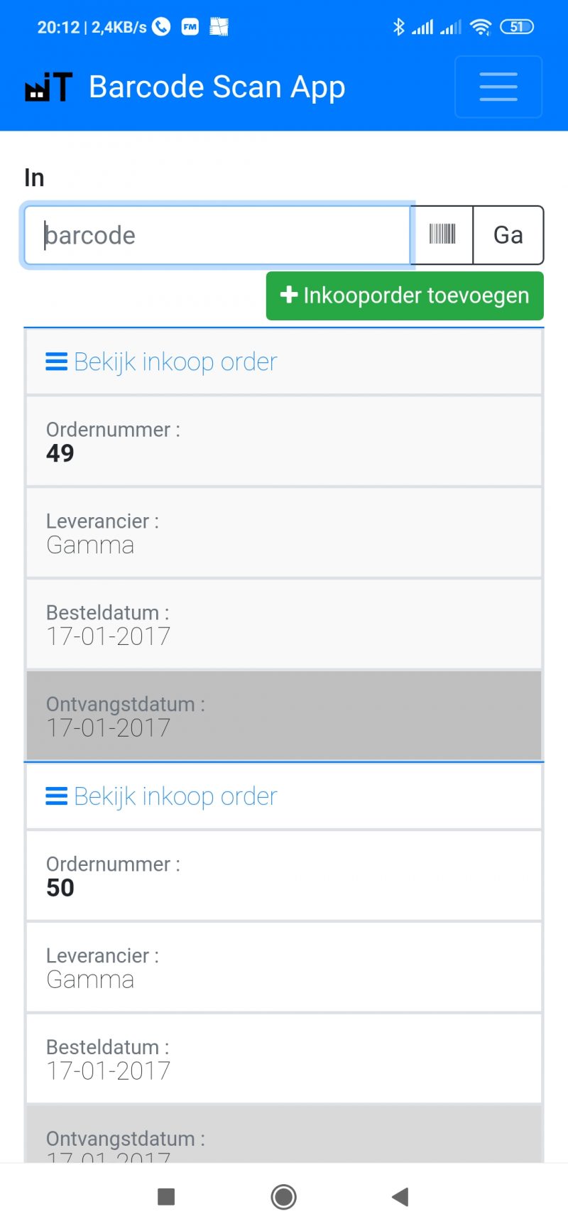 Exact Online Barcode Scan App – Industrial IT